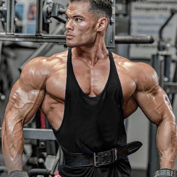 New brand Gym Clothing Tank Tops Fitness Mens Bodybuilding Tanktops Cotton Vest For Muscle Men ...