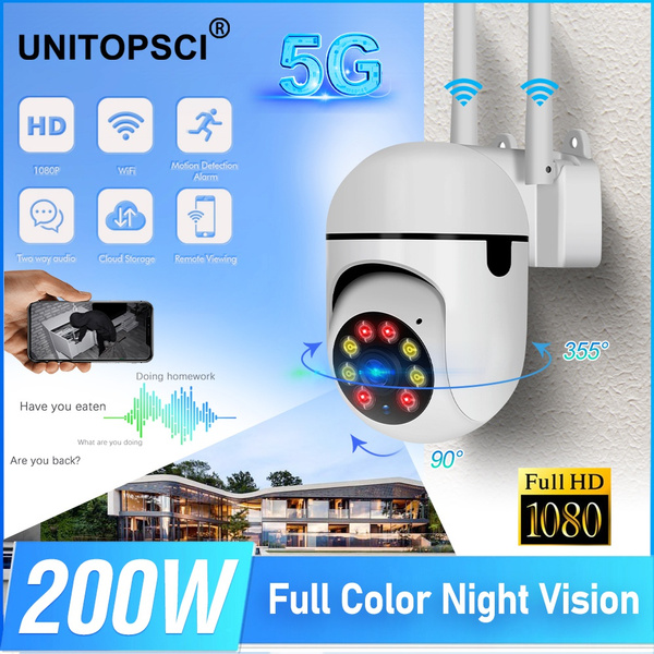 UNITOPSCI 5G Wireless WIFI PTZ IP Camera CCTV Waterproof Outdoor ...