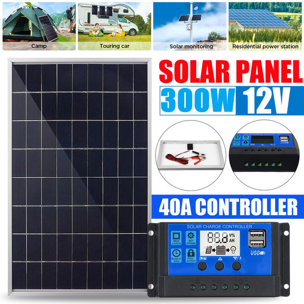 300W 12V Solar Panel Mono Crystalline Charger With Solar Charge ...