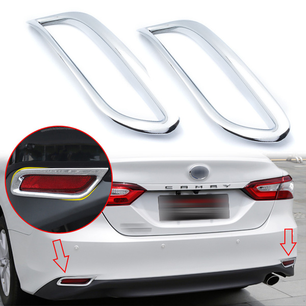 1 Pair Chrome Rear Left Right Bumper Reflector Fog Light Lamp Cover ...