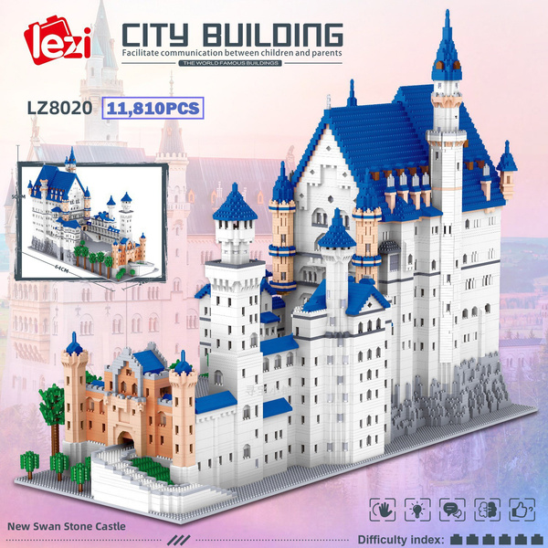 Giant Building Set 11810pcs New Swan Stone Castle Micro Blocks 3D Puzzle Building Blocks Set ...