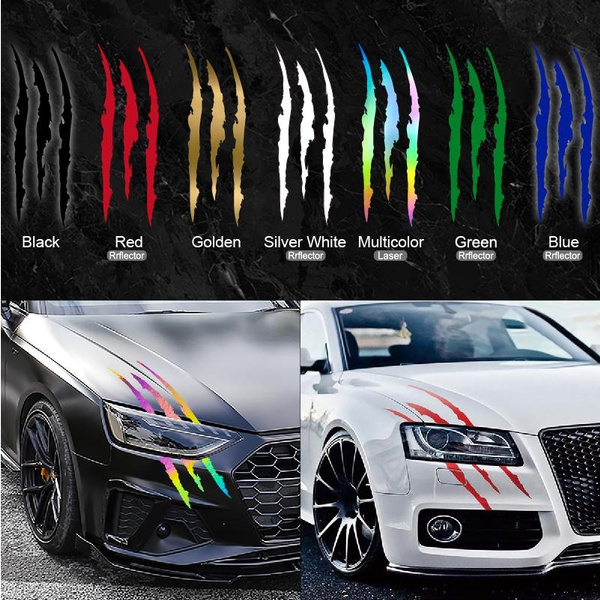 1PC Reflective Car Headlight Scratch Stripe Decal Sticker Claw Stripe ...