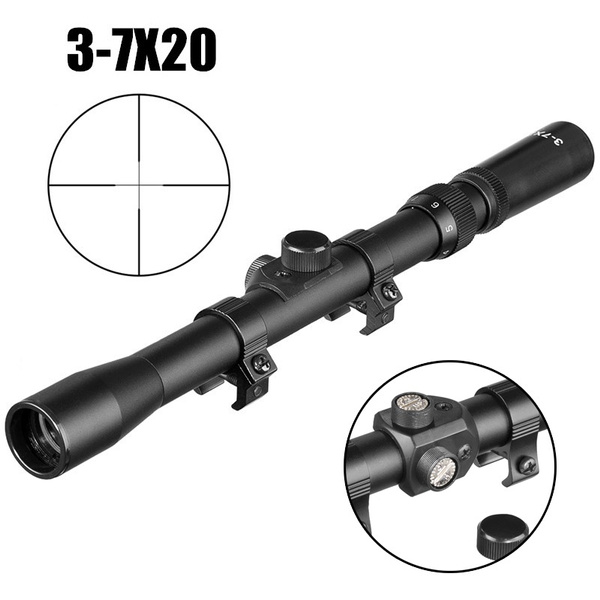 Adjustable Magnification 3-7 X20 Scope with Ring Mounts for Hunting ...