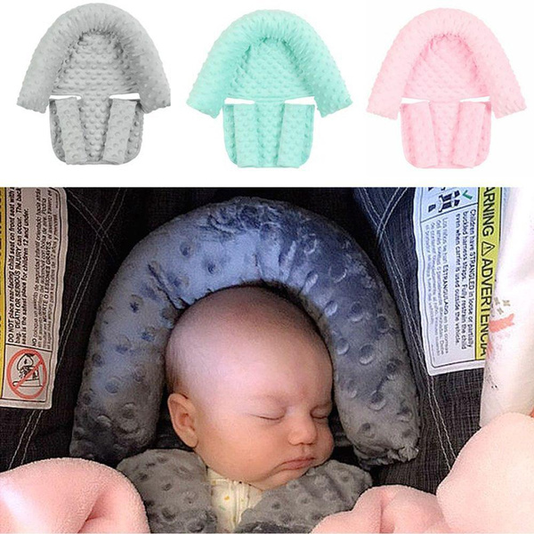 Cute Anti-head Safety Stroller Pillow Matching Seat Belt Strap Covers ...