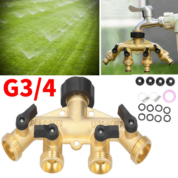 Hose Splitter,G3/4 4‑Way Water Hose Splitter Garden Hose Adapter ...