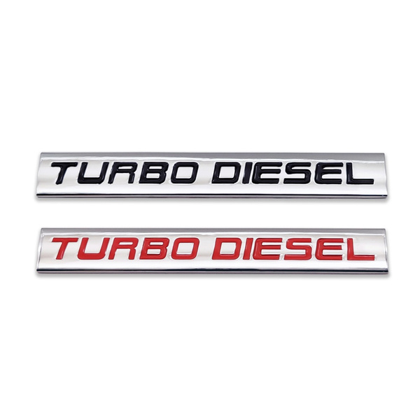 Chrome Metal TURBO DIESEL Logo Car Emblem 3D Badge Rear Trunk Sticker ...