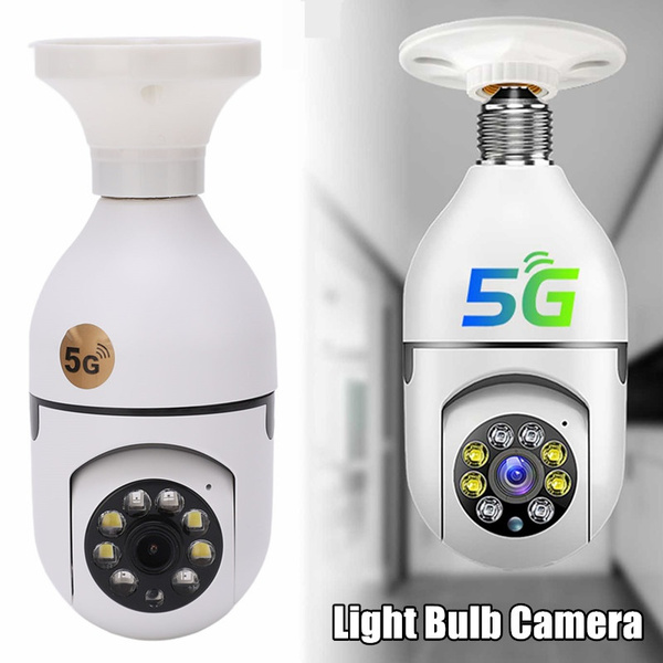Wireless Light Bulb Camera, 360° Surveillance Cam, 2.4GHz WiFi Smart ...