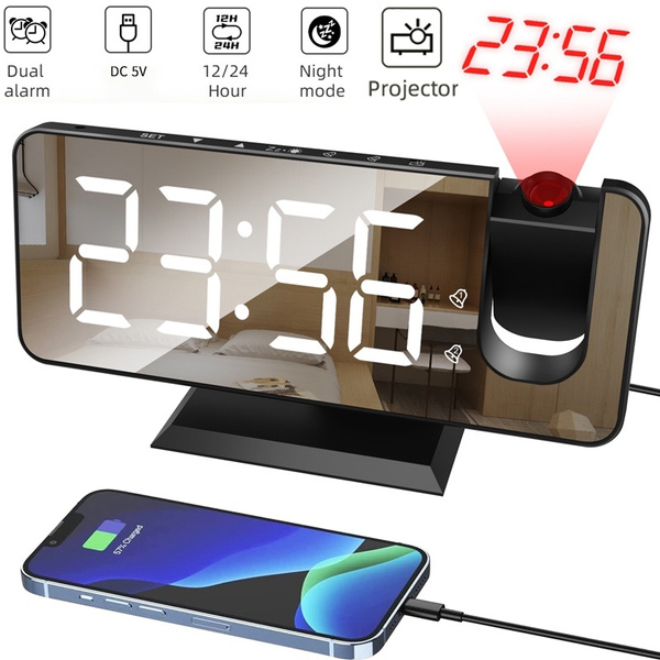 Double Alarm Clock Projection Electronic Clock Digital Projection LED ... Double Alarm Clock Projection Electronic Clock Digital Projection LED ...