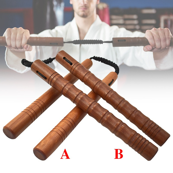 Solid Wood Nunchaku Martial Arts Kung Fu Training Stick Performance ...