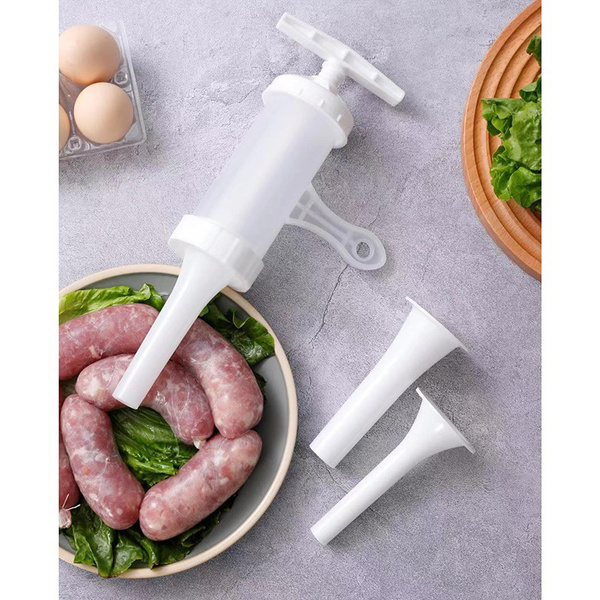 Meat Stuffer Sausage Machine Filler Hand Operated Salami Maker+Funnel ...