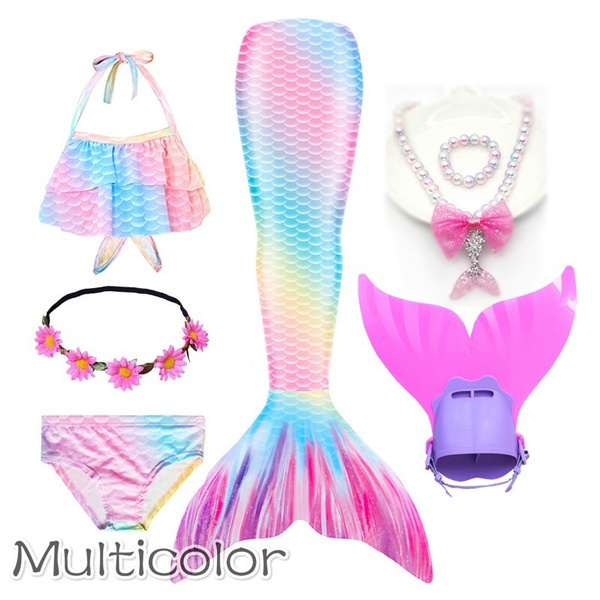 Children Cosplay Mermaid tail Swimwear Girls Mermaid Tails Swimsuit ...