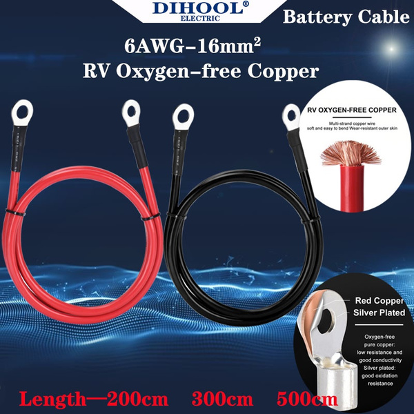 6AWG 16mm2 Car Battery Jumper Starter Cable with Lug Wire 12V ...