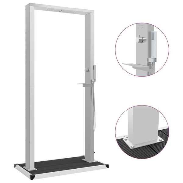Outdoor Shower with Tray WPC Stainless Steel Außendusche buitendouche ...