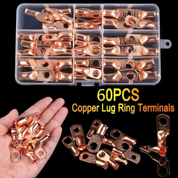 60/5PCS Ring Terminal Wire Lug Connector Ring SC6-25 Copper Brass ...