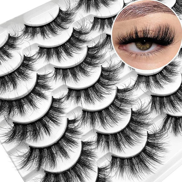 20/10/5 Pairs False Lashes Super Fluffy Faux Mink Eyelashes Dramatic ...