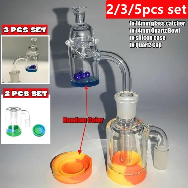 5/3/2 PCS/SET 14mm Glass Reclaim Catcher Bubbler Glass Joint Collector ...
