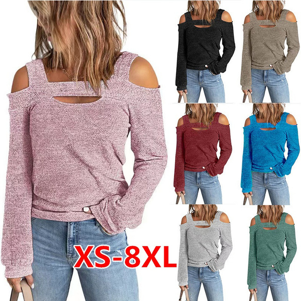 XS-8XL Fashion Clothes Women's Autumn Tops Casual Long Sleeve Tee ...