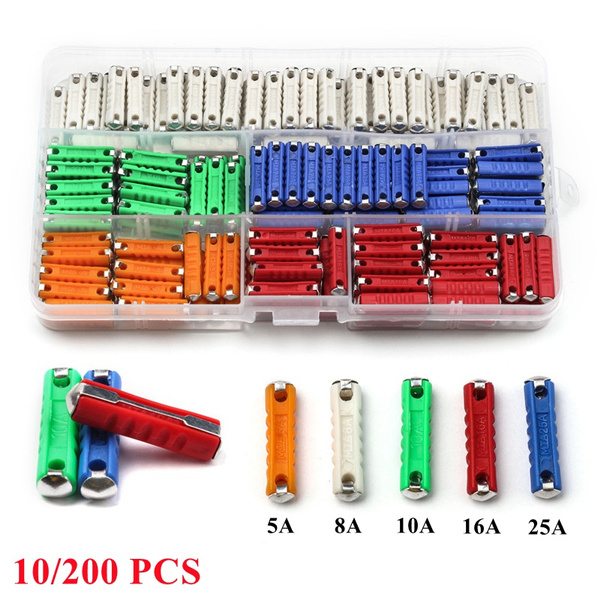 10/200pcs Mini Car Fuses Ceramic Continental Tractor Blade Car Fuse ...