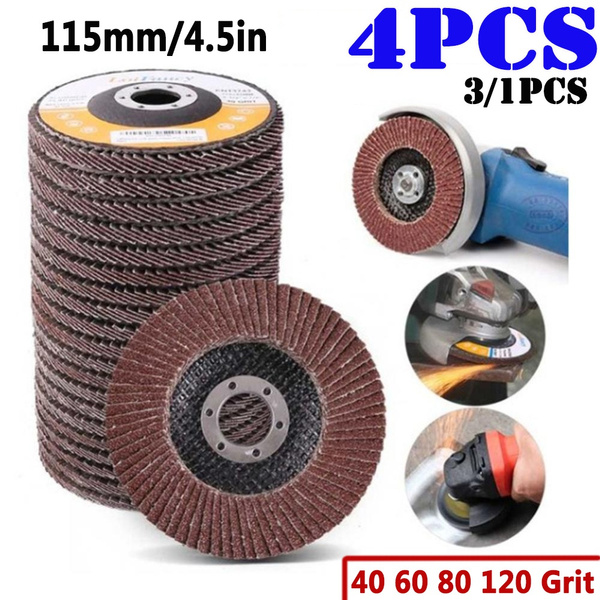 4/3/1Pcs 115mm/4.5in Flap Discs 40/60/80/120 Grit Grinding Wheels ...