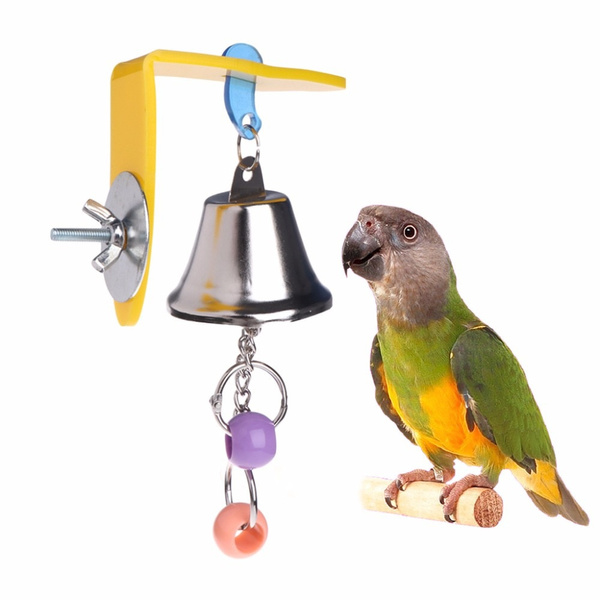 Parrot Bell Toys Birds Chewing Hanging Swing Cage Toy Bite Accessories ...