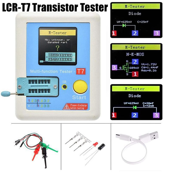 LCR-T7 Transistor Tester, Multi-Function TFT 1.8" Transistor Tester ...