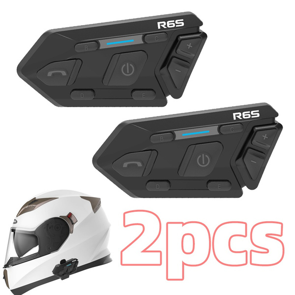 Motorcycle Helmet Headset WAYXIN R6s Bluetooth Intercom 2Pcs Outdoor ...