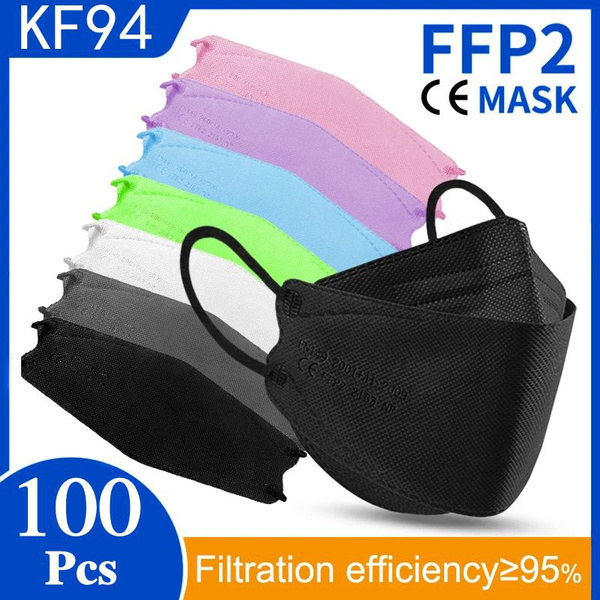 100PCS Filter 95% KF94 Adult Kids Face Mask Dust Respirator Mask ...