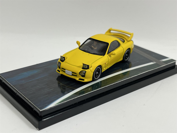 Initial D Mazda RX-7 FD3S Project D Yellow Diorama Set 1:64 Scale Hobby ...
