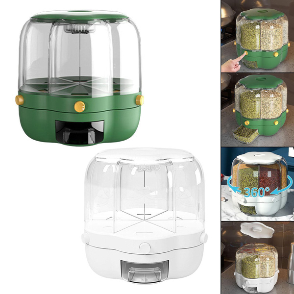 Grains Separate Storage Box Rotating Rice Bucket Food Grade Household ...