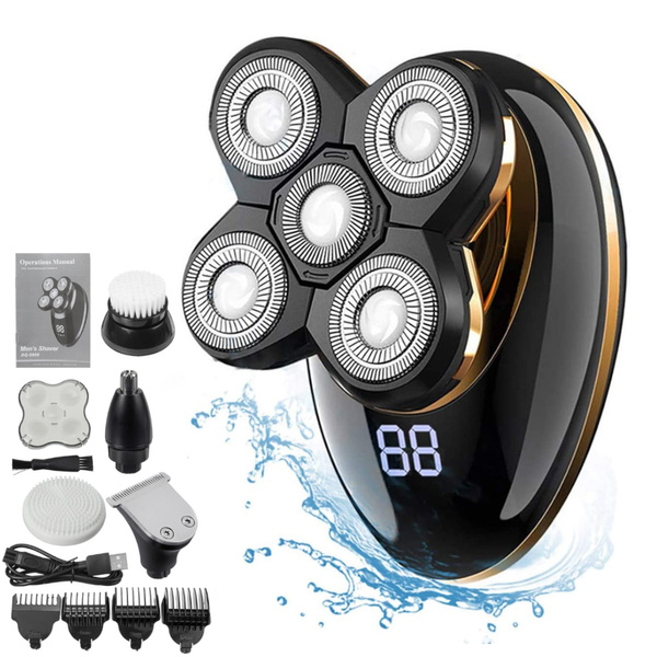 5D Men's Rechargeable Bald Head Electric Shaver 5 Floating Heads Beard ... 5D Men's Rechargeable Bald Head Electric Shaver 5 Floating Heads Beard ...