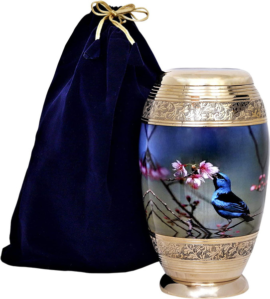 Brass Decorative urn humming bird Cremation Urn, Adult Urns for Ashes ...