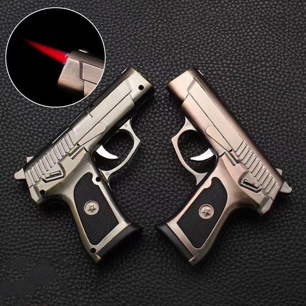 New Creative Desert Eagle Pistol Appearance Lighter Red Flame Cigarette ...