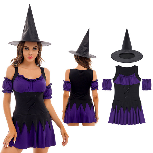 Women's Sorceress Costume Witch Role Playing Uniform Halloween Dress ...
