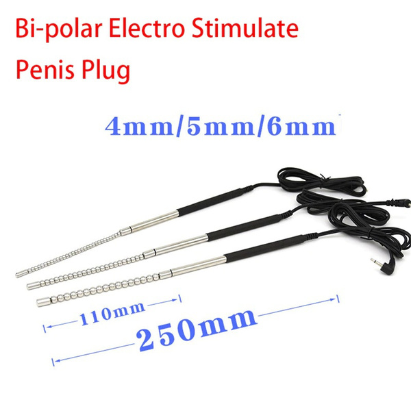 Bi-polar Electro Shock Penis Plug Urethral Pull Bead Electrical ...