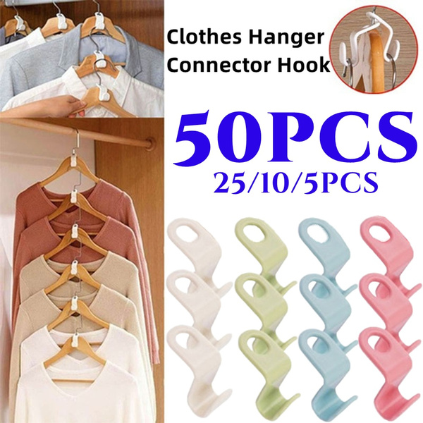50/25/10/5pcs Multi-function Clothes Hangers Connector Hook Small Space ...