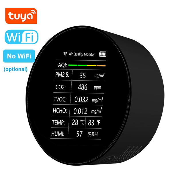 Tuya No/With WiFi Multifunctional Air Quality Detector 7 In 1 PM2.5 ...