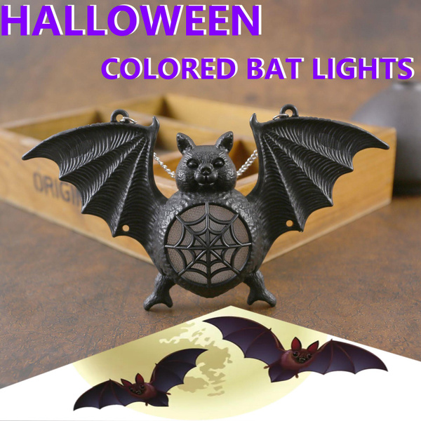 Glowing Bat Hanging Lamp Horror Lighting Halloween Bat LED Lantern ...