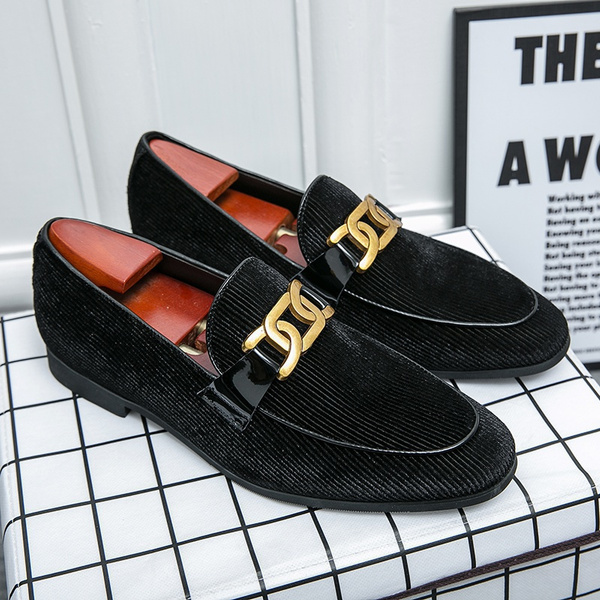 New Men's Casual Loafers Italian Suede Leather Shoes Fashion Pea Shoes ...