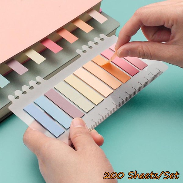 200 Sheets/Set Solid Color N Times Sticky Key Points Index Note Post ...