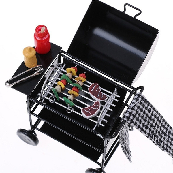 1/12 Scale Cute Mini Furniture Bbq Grill Miniature Ornaments Doll House ...