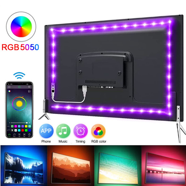 USB LED Strip Lights TV LED Backlight RGB LED Strip USB Powered for 10 Inch-80 Inch TV,Mirror,PC ...