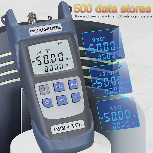 Fiber Optic Power Meter 1MW 7 Wavelength Accurate Optical Power Tester ...