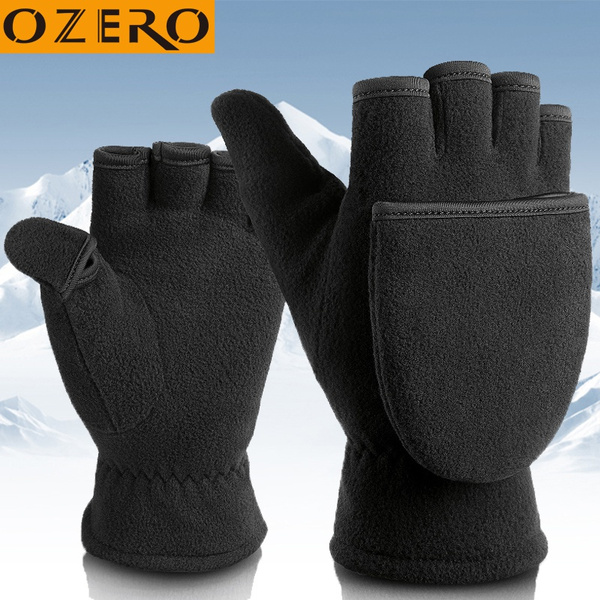 OZERO New Winter Thermal Gloves Men Women Soft Fleece Warm Gloves 3M Thinsulate Convertible ...