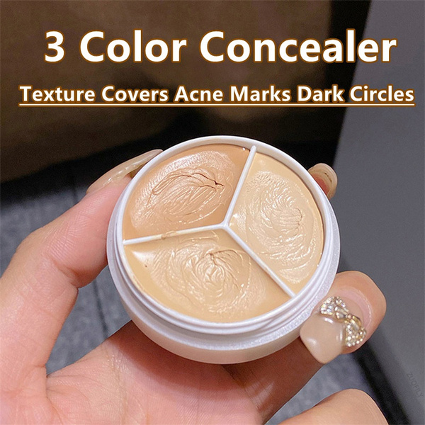 3 Color Concealer Palette Cream Texture Covers Acne Marks Dark Circles ...