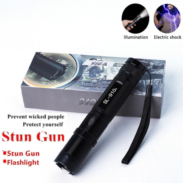 Police Heavy Duty Stun Gun - Rechargeable with LED Flashlight | Wish
