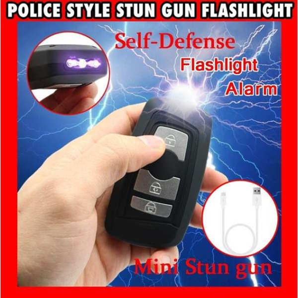 Self-Defence Electric Stun Gun Outdoor Flashlight Mini Electric Shock ...