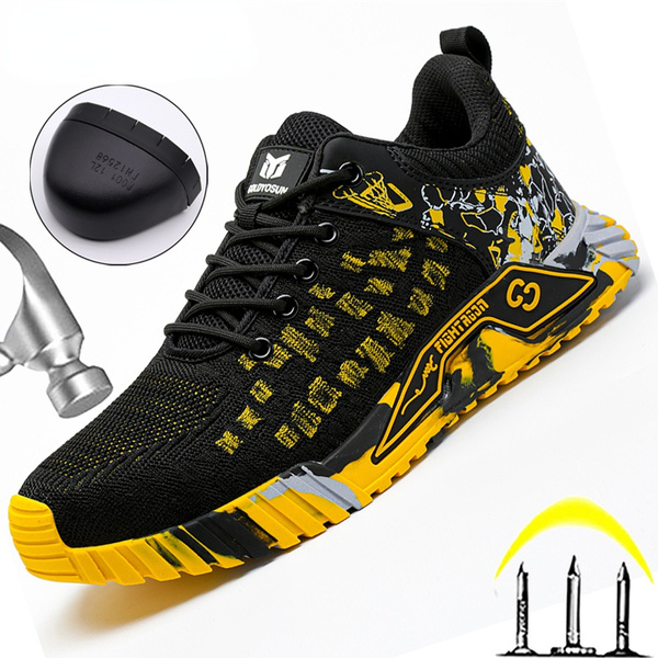 Fashion Men Safety Shoes Breathable Work Shoes Sneakers Steel Toe ...
