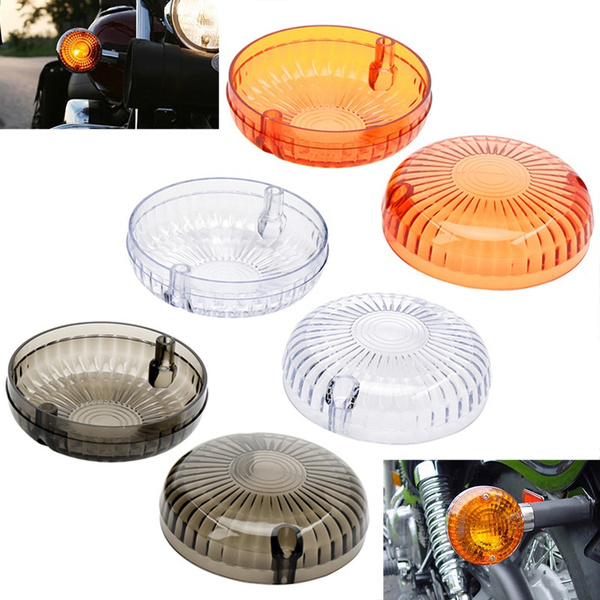 2pcs ABS Motorcycle Front & Rear Turn Signal Light Lens Cover Indicator ...