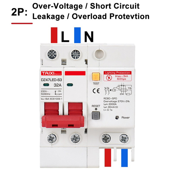 Residual Current Circuit Breaker SPD PV Power Charging Overload Switch ...
