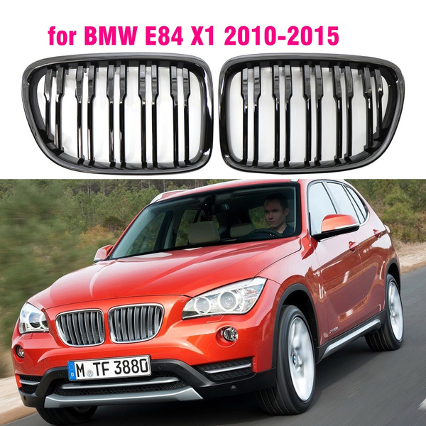 For BMW X1 Series E84 2010-2015 Gloss Black Front Bumper Dual Slat ...